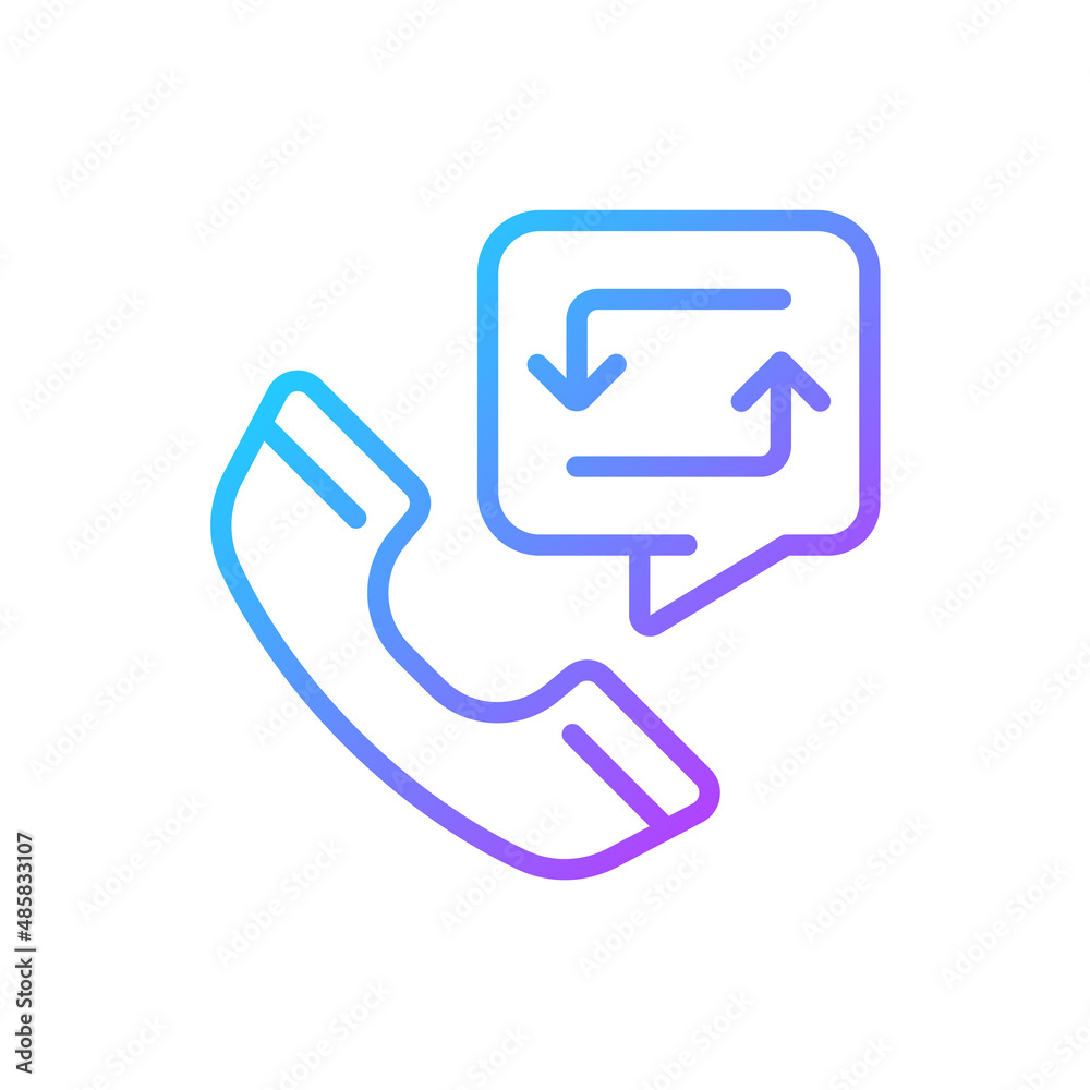Call back option gradient linear vector icon. Interactive voice system ...