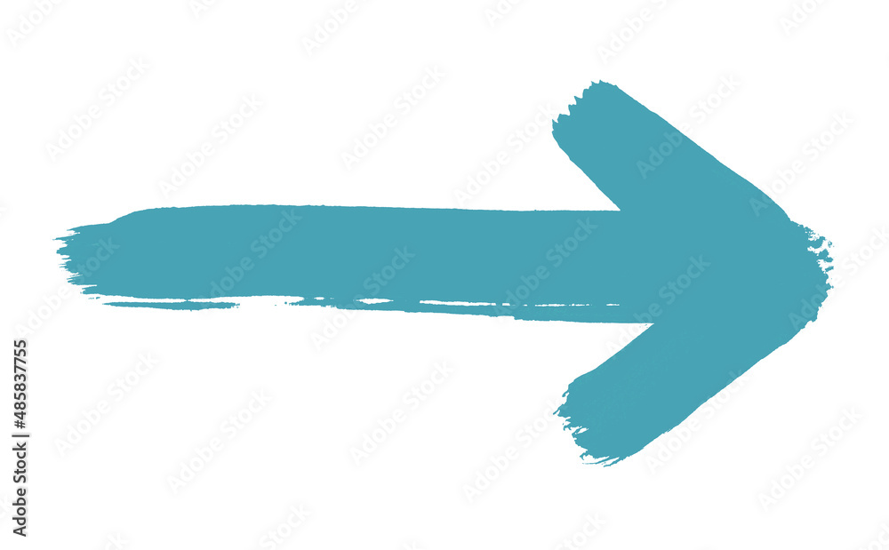 Pfeil türkis - Handgemalt mit einem Pinsel Stock Illustration | Adobe Stock