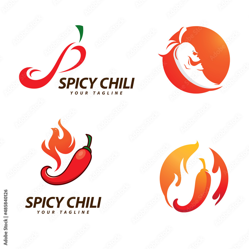 Chili logo vector Spicy food symbol template Stock Vector | Adobe Stock