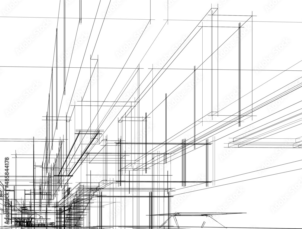 sketch of building Stock Vector | Adobe Stock