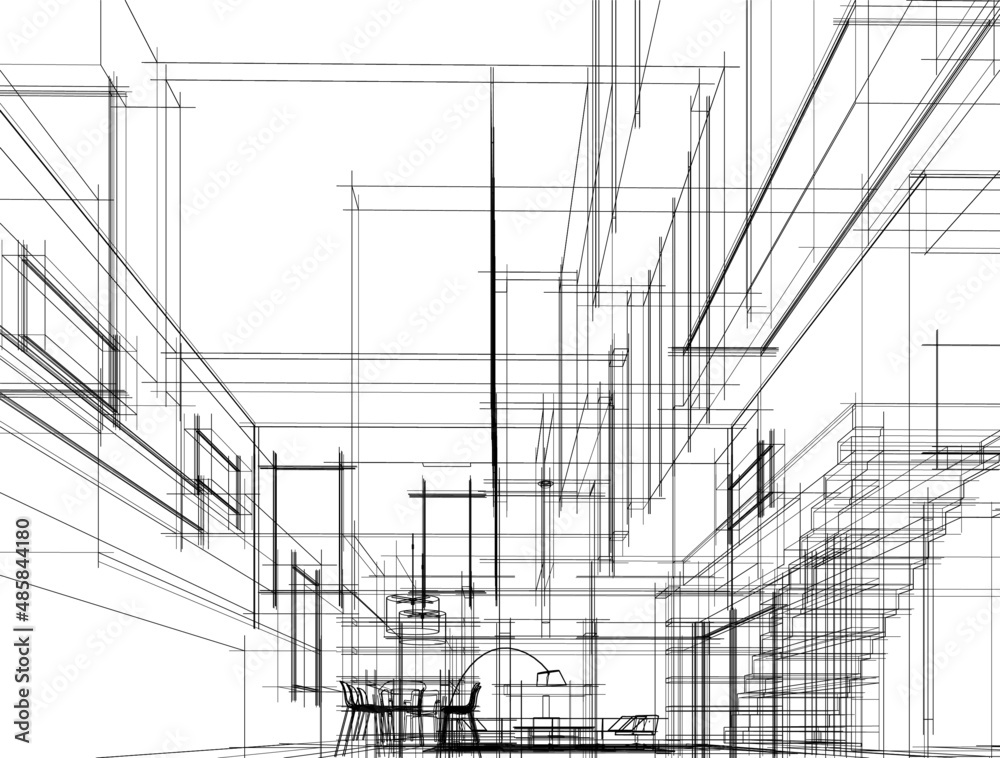 sketch of building Stock Vector | Adobe Stock