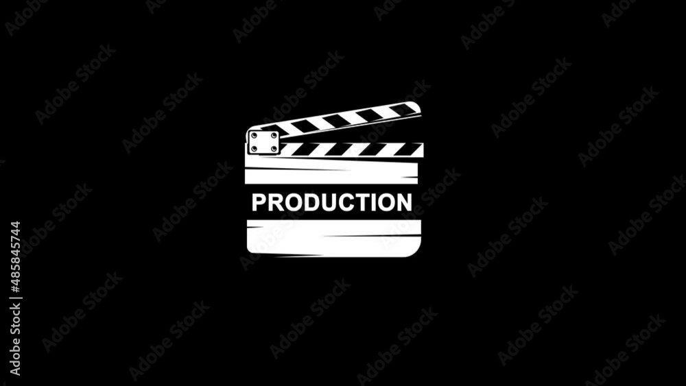 Vidéo Stock movie clapperboard, animation of an icon flying out of ...