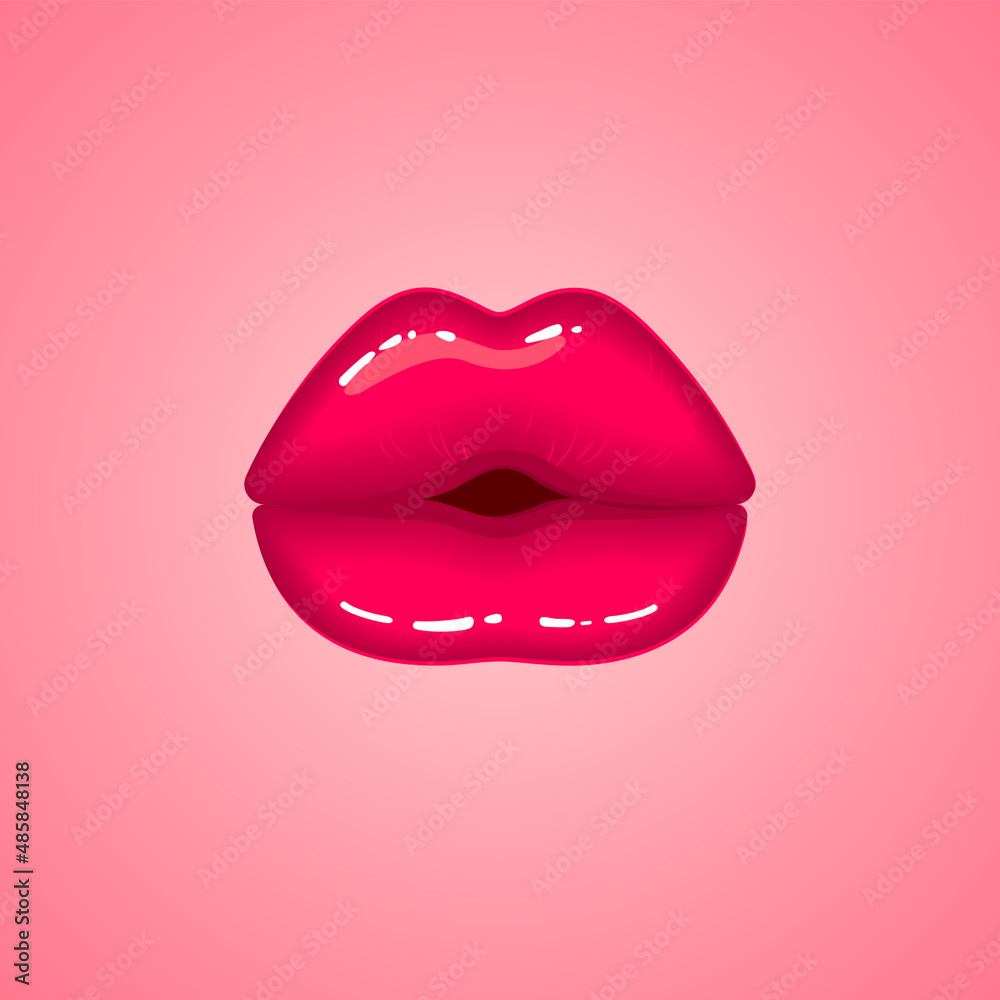 Sexy lips, female beautiful open mouth Stock Vector | Adobe Stock