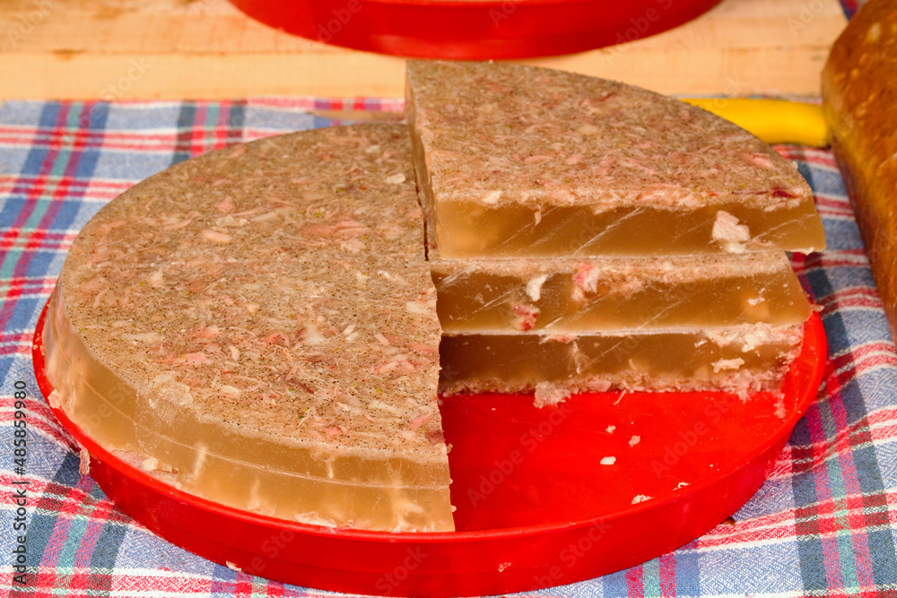 Traditional russian meat jelly - holodets is similar to English calves ...
