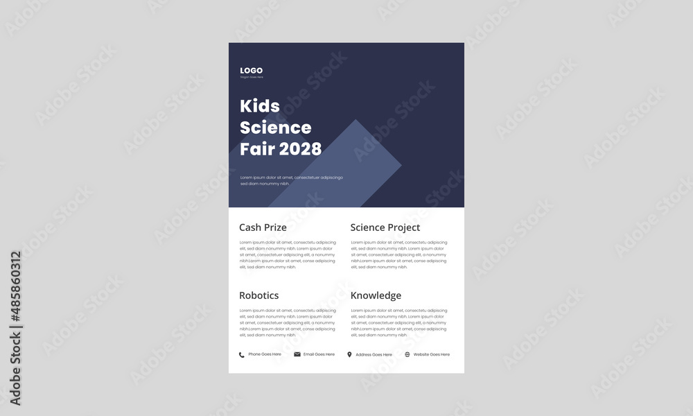Vecteur Stock science fair flyer design template. school college ...