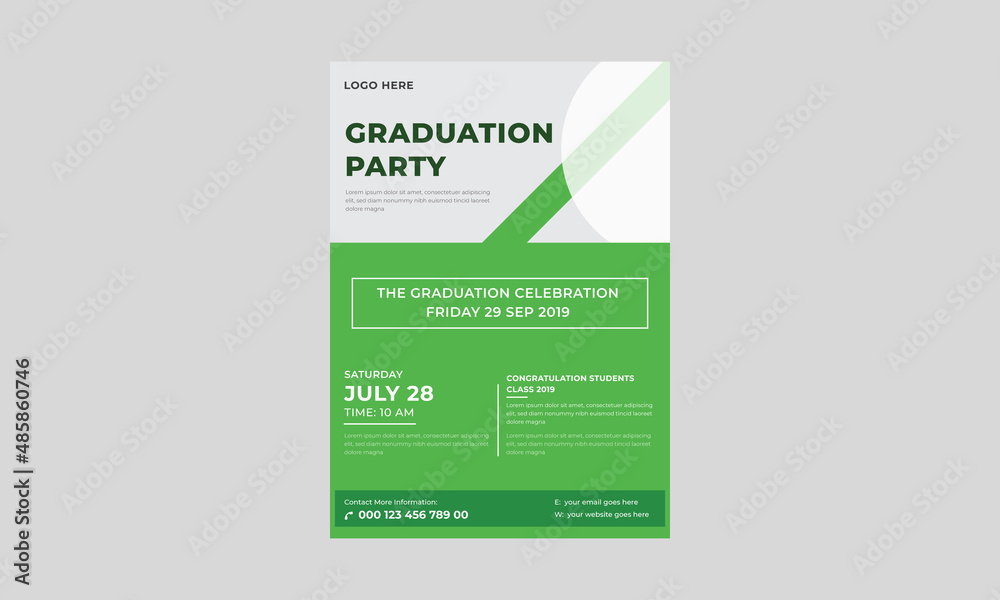 Elegant Graduation Flyer template, Graduation party template or flyer ...