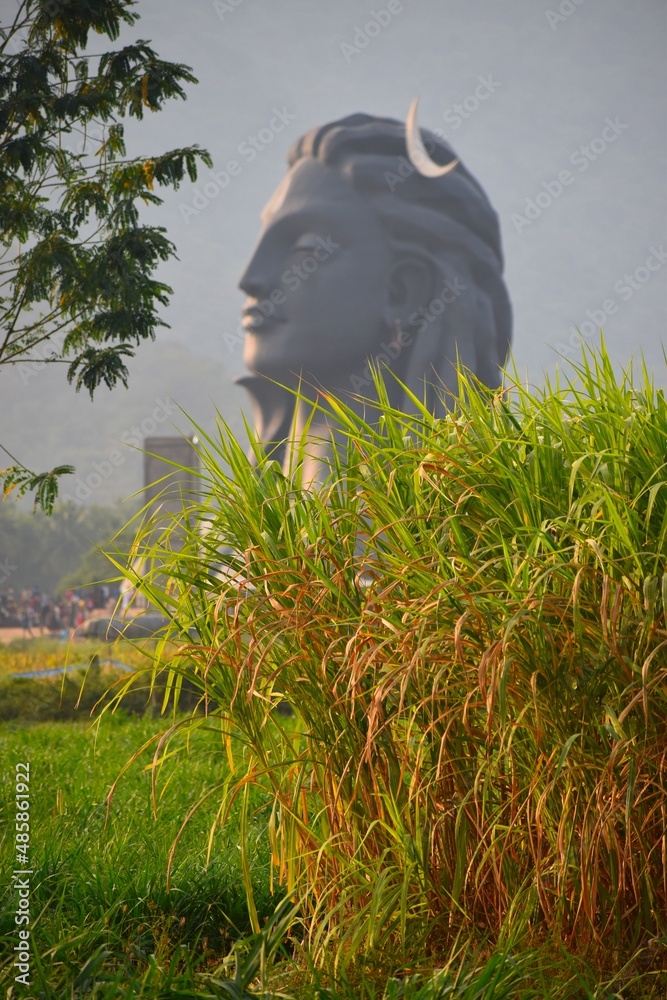 BEAUTIFUL ISHA YOGA ADIYOGI SHIVA STATUE PHOTO Stock Photo | Adobe Stock