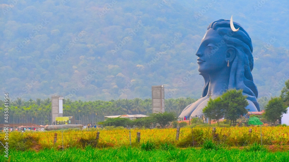 BEAUTIFUL ISHA YOGA ADIYOGI SHIVA STATUE PHOTO Stock Photo | Adobe Stock