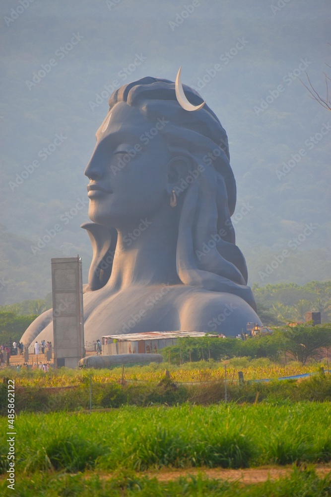 BEAUTIFUL ISHA YOGA ADIYOGI SHIVA STATUE PHOTO Stock Photo | Adobe Stock