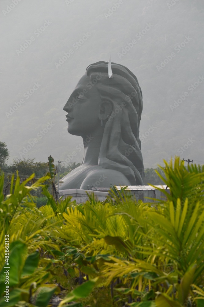 BEAUTIFUL ISHA YOGA ADIYOGI SHIVA STATUE PHOTO Stock Photo | Adobe Stock