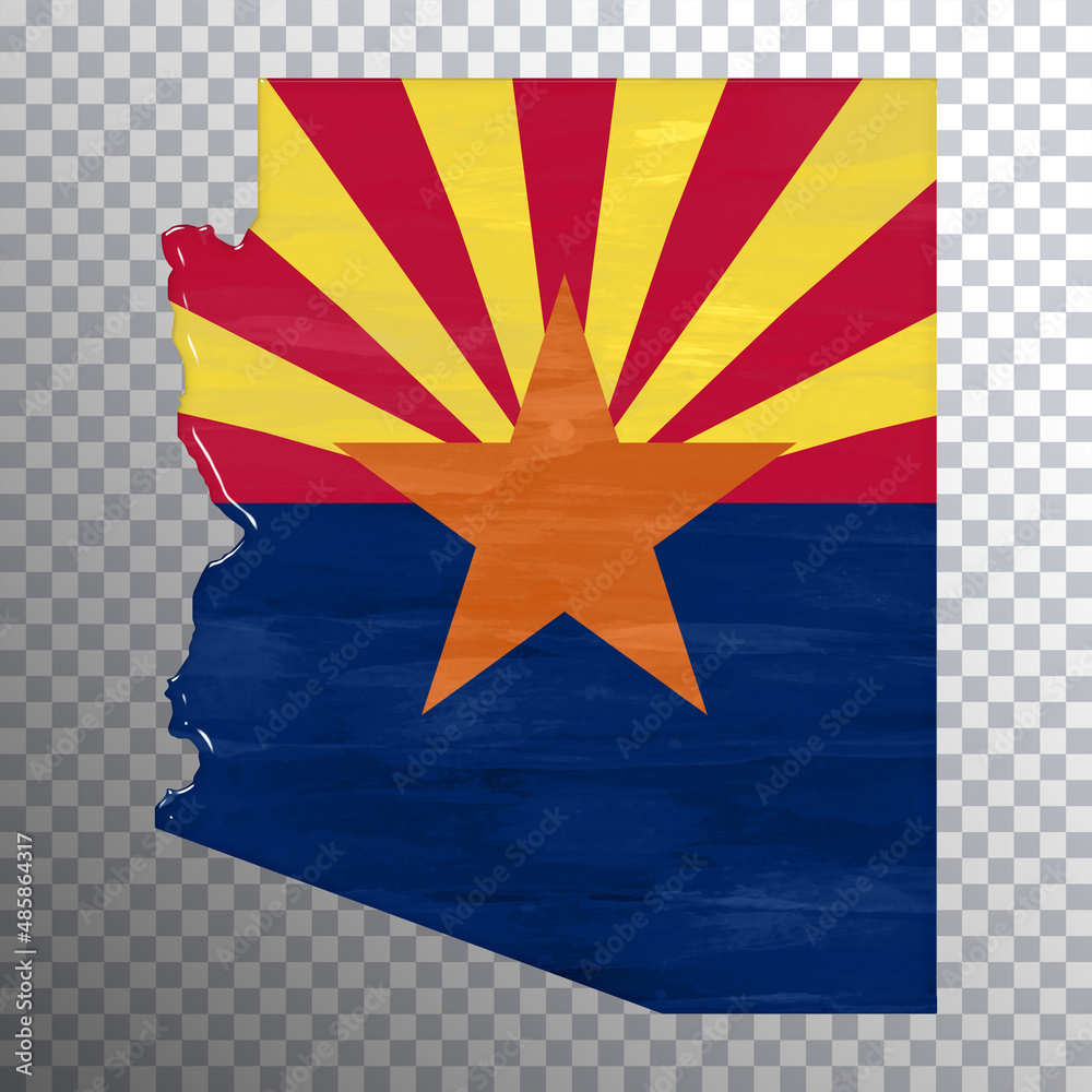Arizona flag and map, transparent background Stock Illustration | Adobe ...
