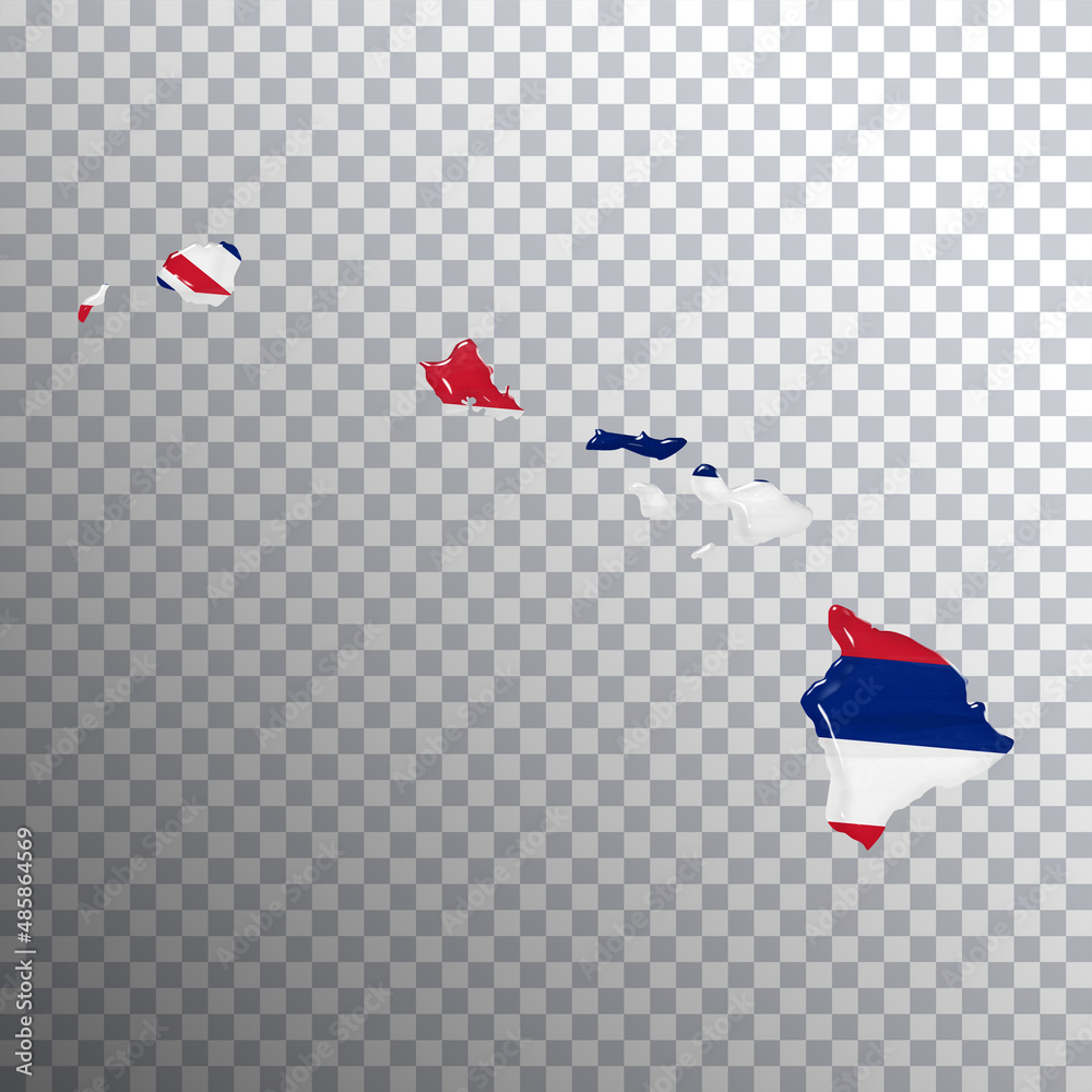 Hawaii flag and map, transparent background Stock Illustration | Adobe ...