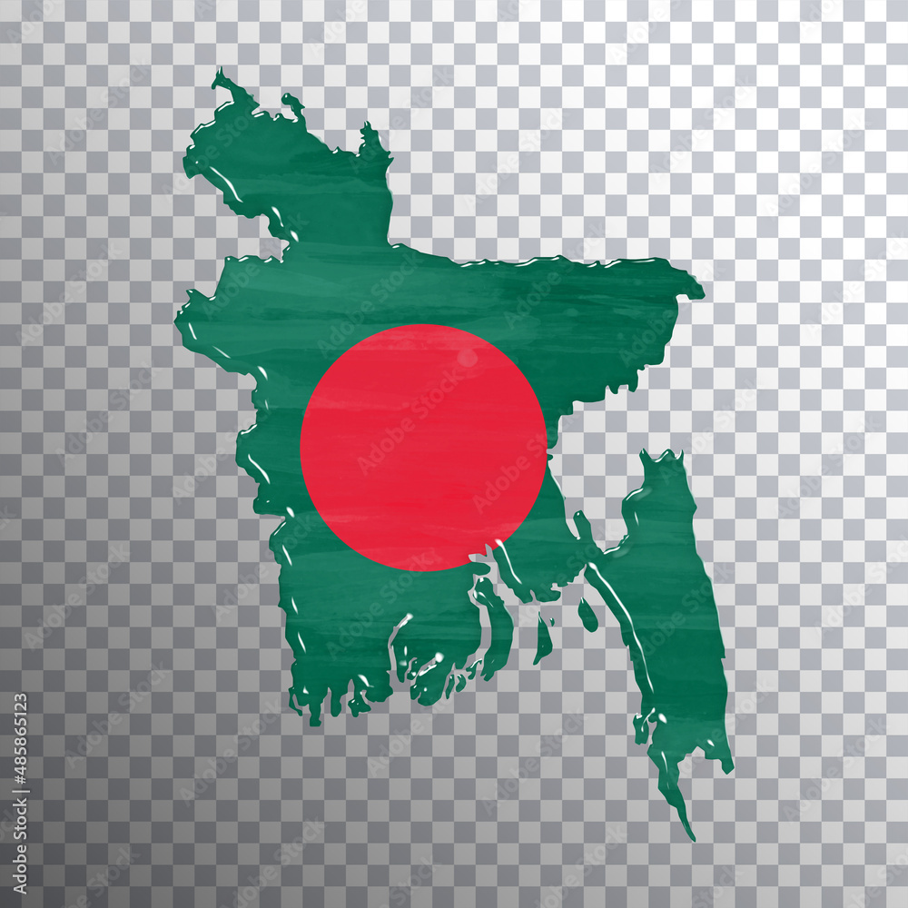 Bangladesh flag and map, transparent background Stock Photo | Adobe Stock