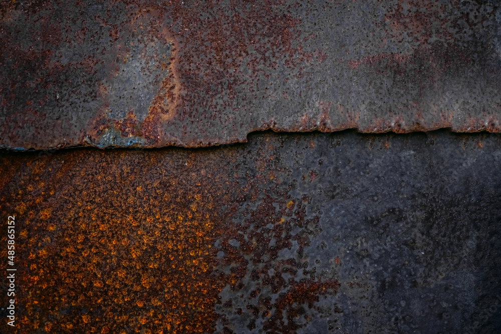 rusty metal plate with a seam . rust background. The texture of rusty ...