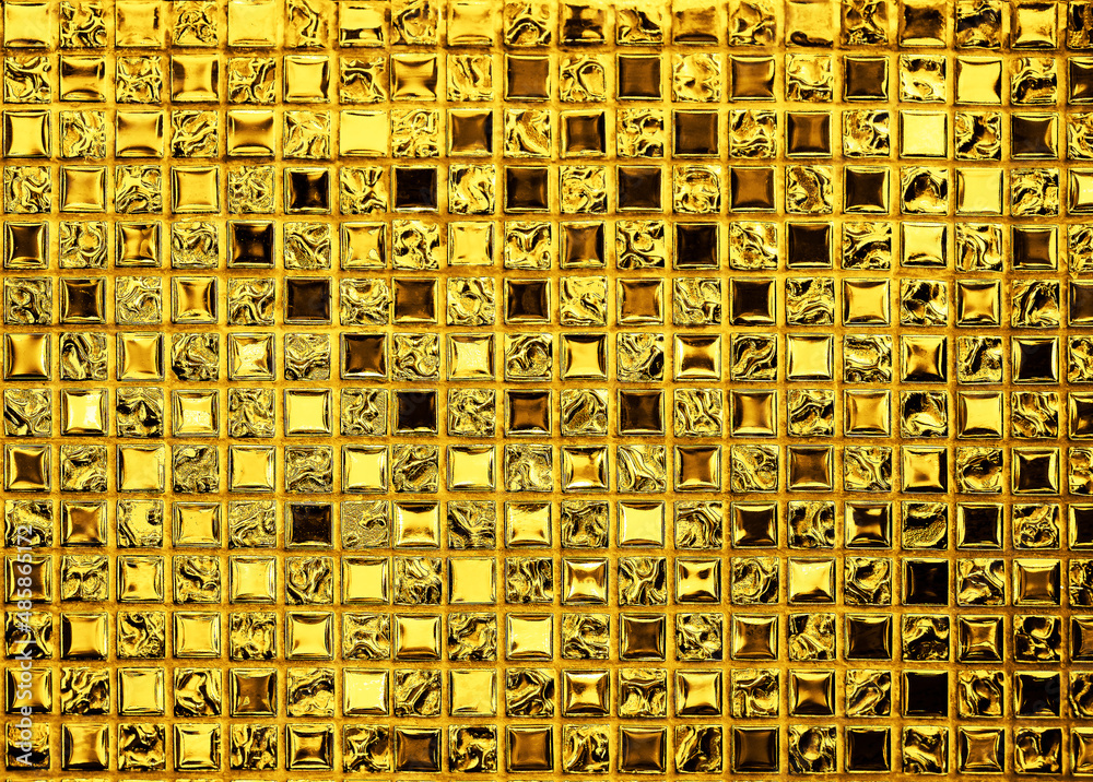 luxury gold mosaic background. Gold Mosaic tile texture. texture of ...