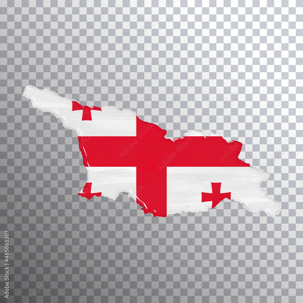Georgia flag and map, transparent background Stock Photo | Adobe Stock