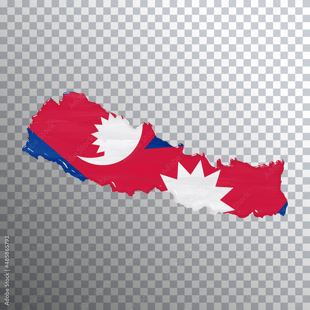 Nepal flag and map, transparent background Stock Illustration | Adobe Stock