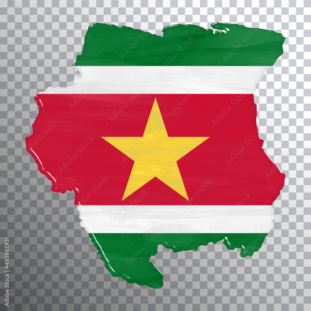 Suriname flag and map, transparent background Stock Illustration ...