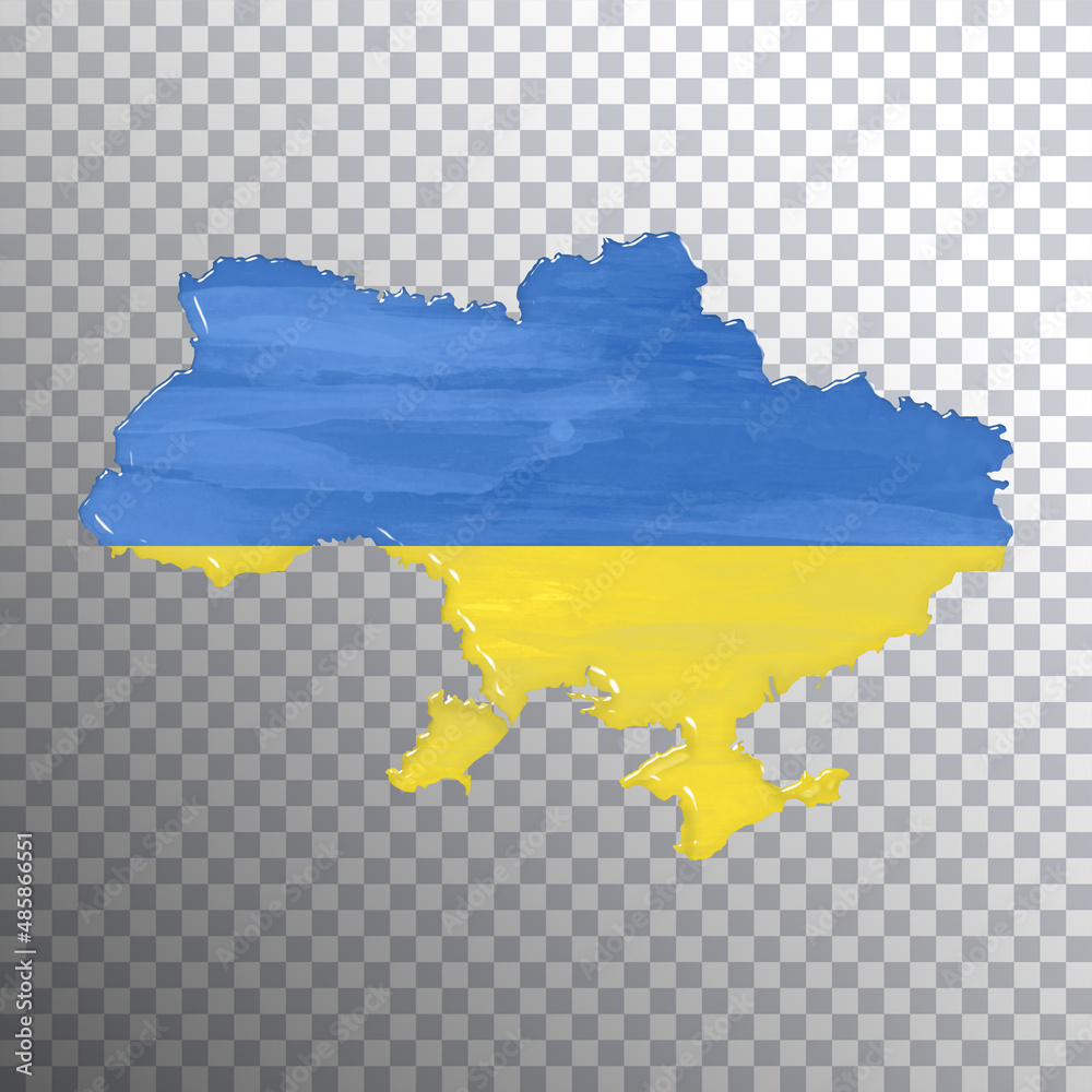 Ukraine flag and map, transparent background Stock Photo | Adobe Stock