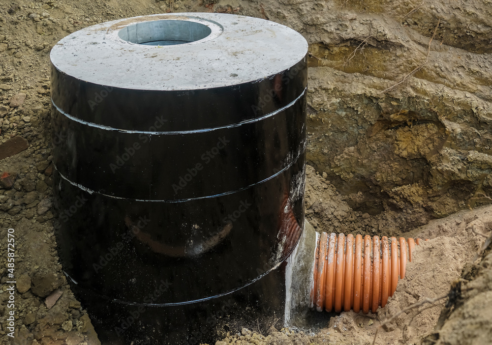 Digging drains to prevent flooding. Stormwater canal under construction ...