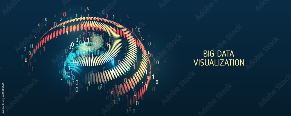 Big Data Visualization 3d Sphere A Dynamic Array Of Information Data Sorting Process Big