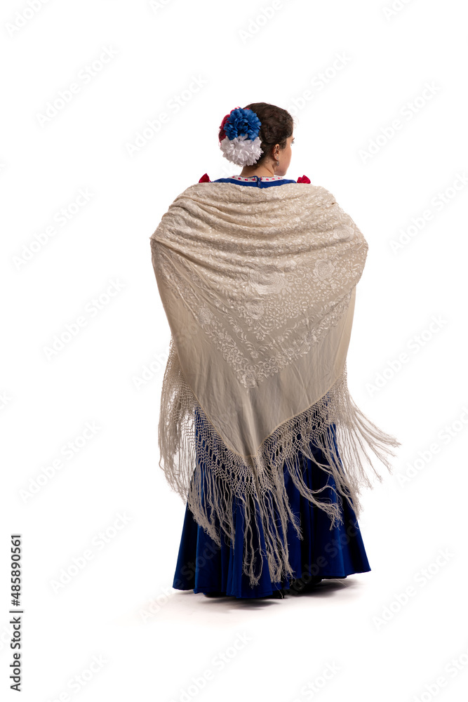 Foto de Chula Madrileña vestida de chulapa, traje típico del Chotis ...