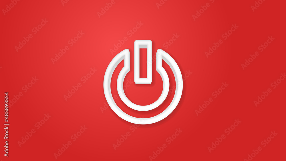 shut down, switch off 3d line flat color icon. Realistic vector ...