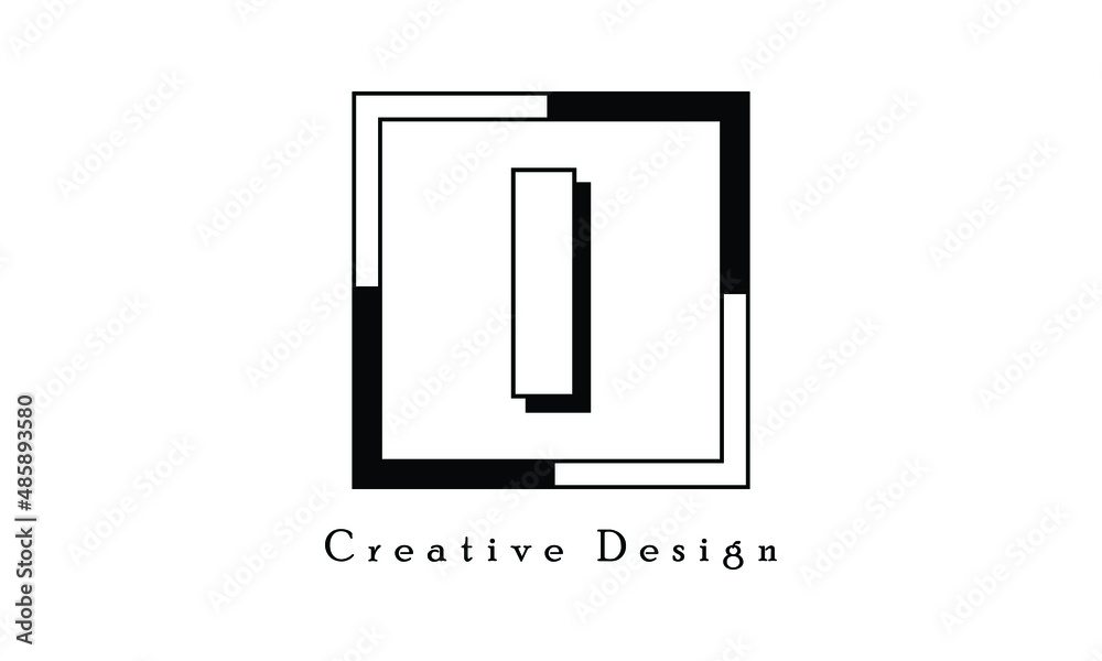 L Logo Letter With Black Lines Design. Line Letter Vector Illustration ...