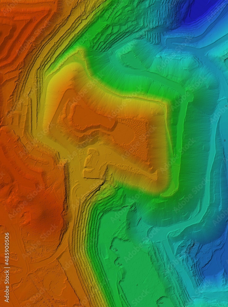 ภาพประกอบสต็อก Digital elevation model. GIS product made after ...