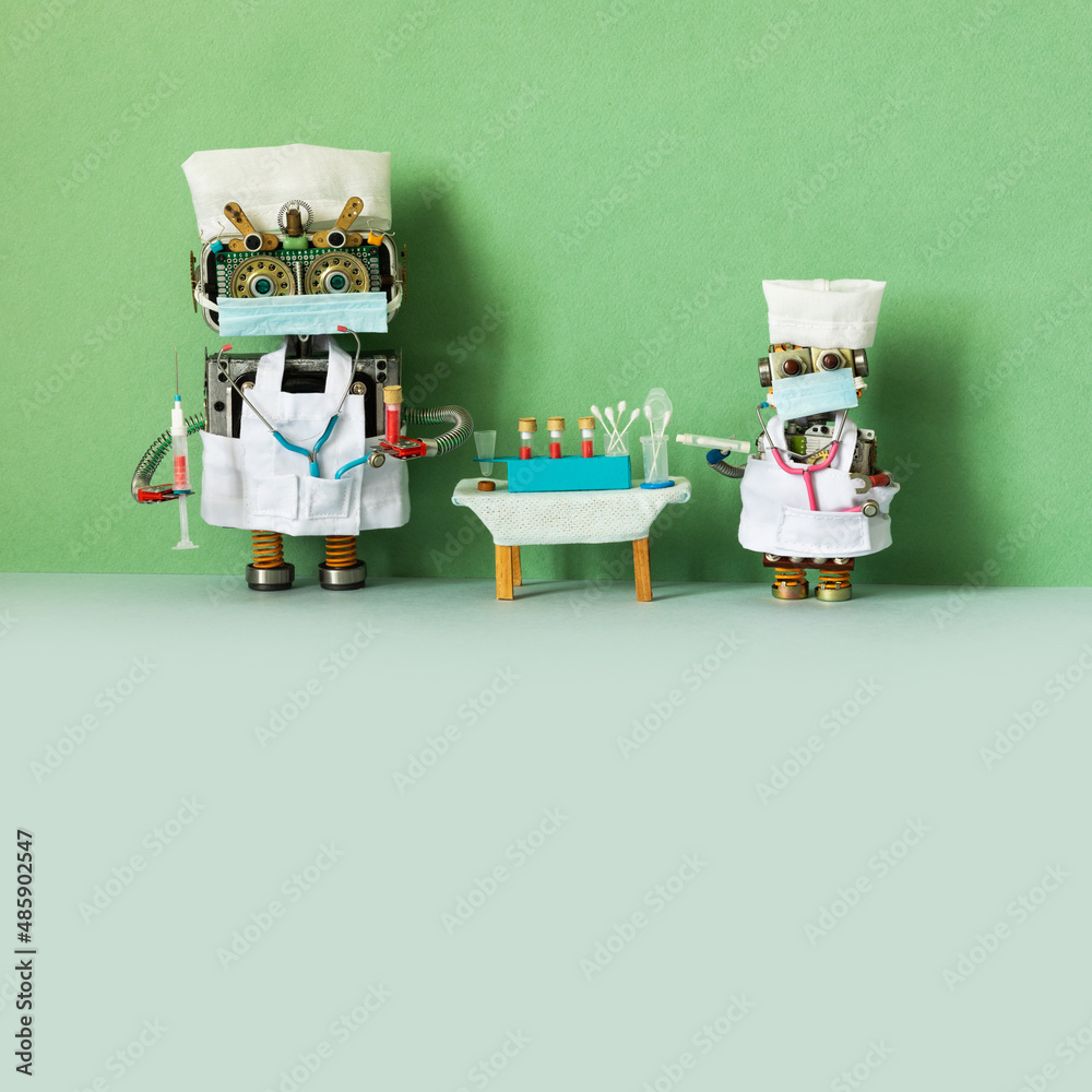 Laboratory diagnostic research toy interior. Robotics medicine concept ...