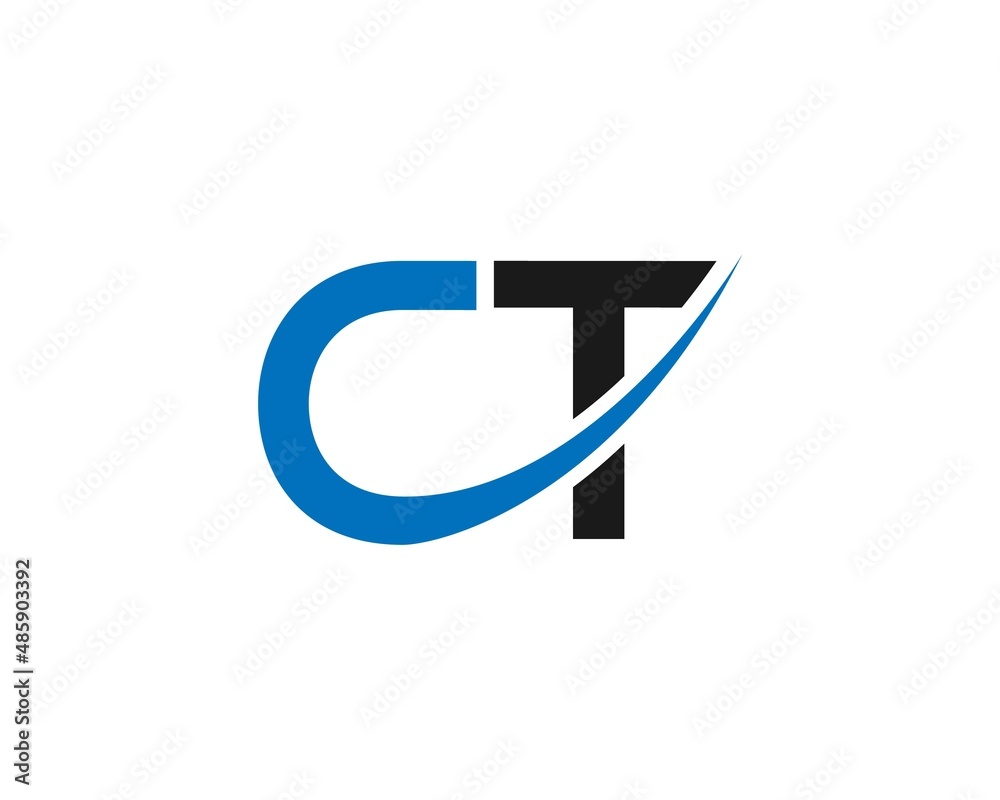 Initial CT Letters Logo Icon Design Concept Vector illustration ...