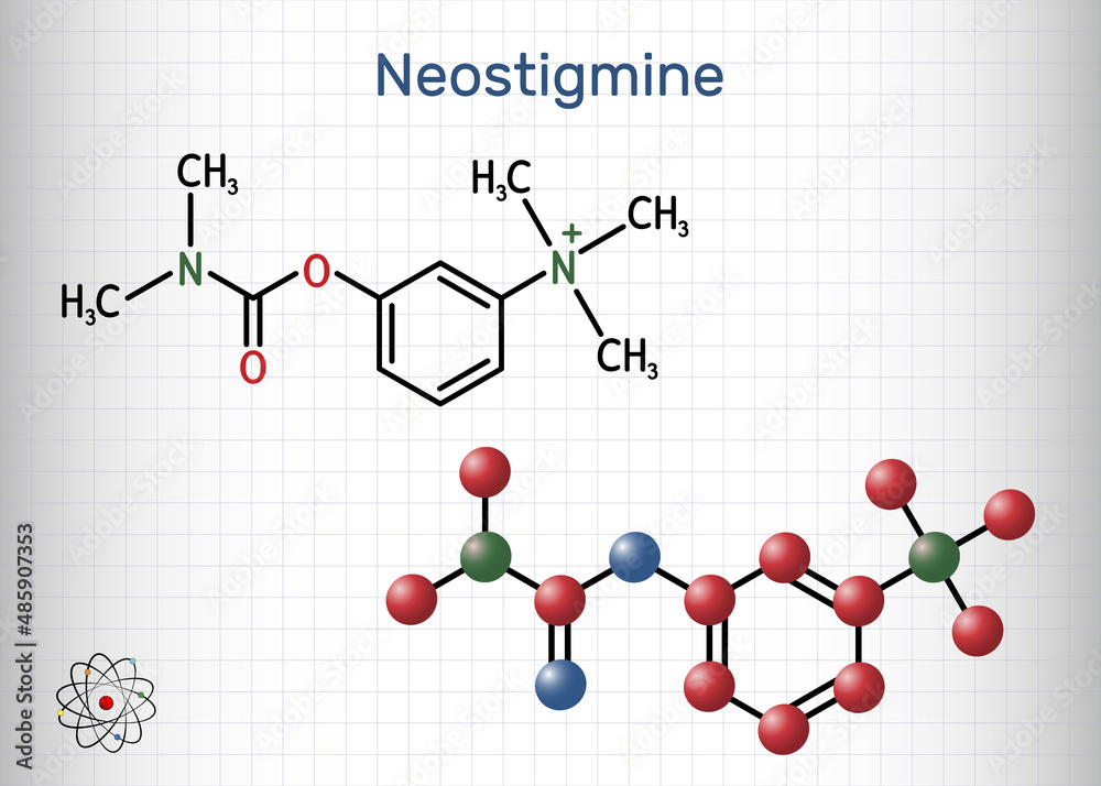 Vetor de Neostigmine molecule. It ischolinesterase inhibitor for ...