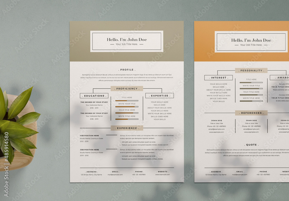 Resume Layout Stock Template | Adobe Stock