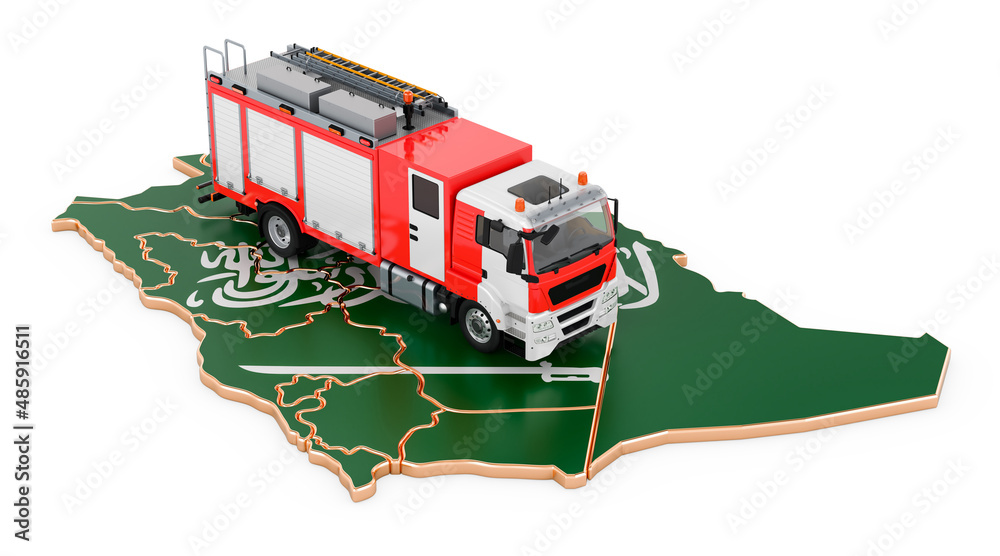Fire department in Saudi Arabia. Fire engine truck on the Saudi Arabian ...