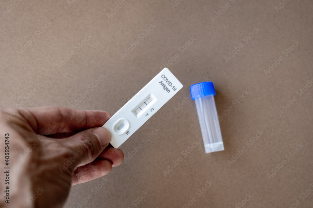 Covid 19 antigen rapid test kit with positive result for infection ...