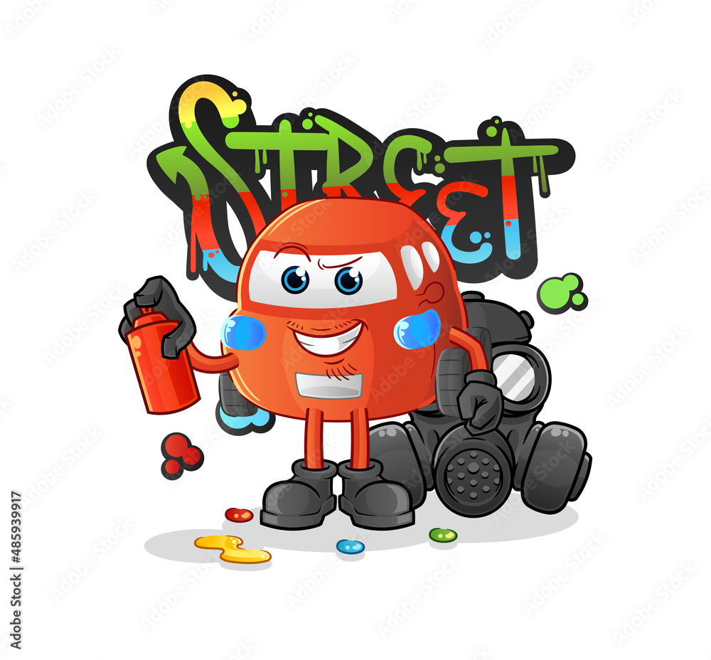 car graffiti artist vector. cartoon character Stock Vector | Adobe Stock