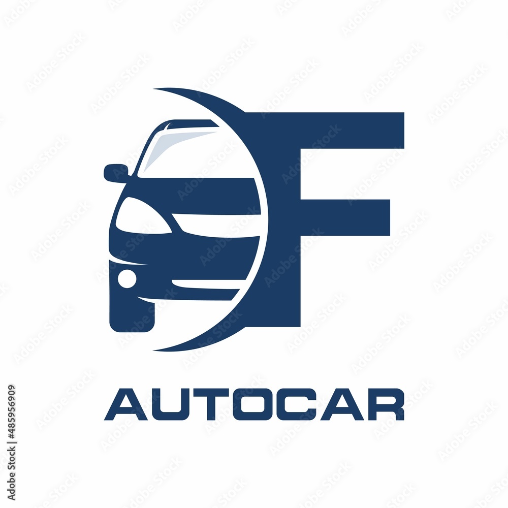 Letter F abstract with car vector logo template. Fonts for event, promo ...