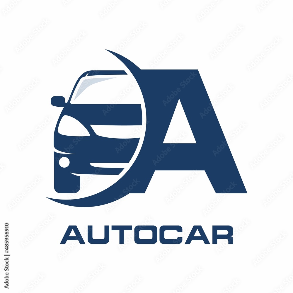 Letter A abstract with car vector logo template. Fonts for event, promo ...