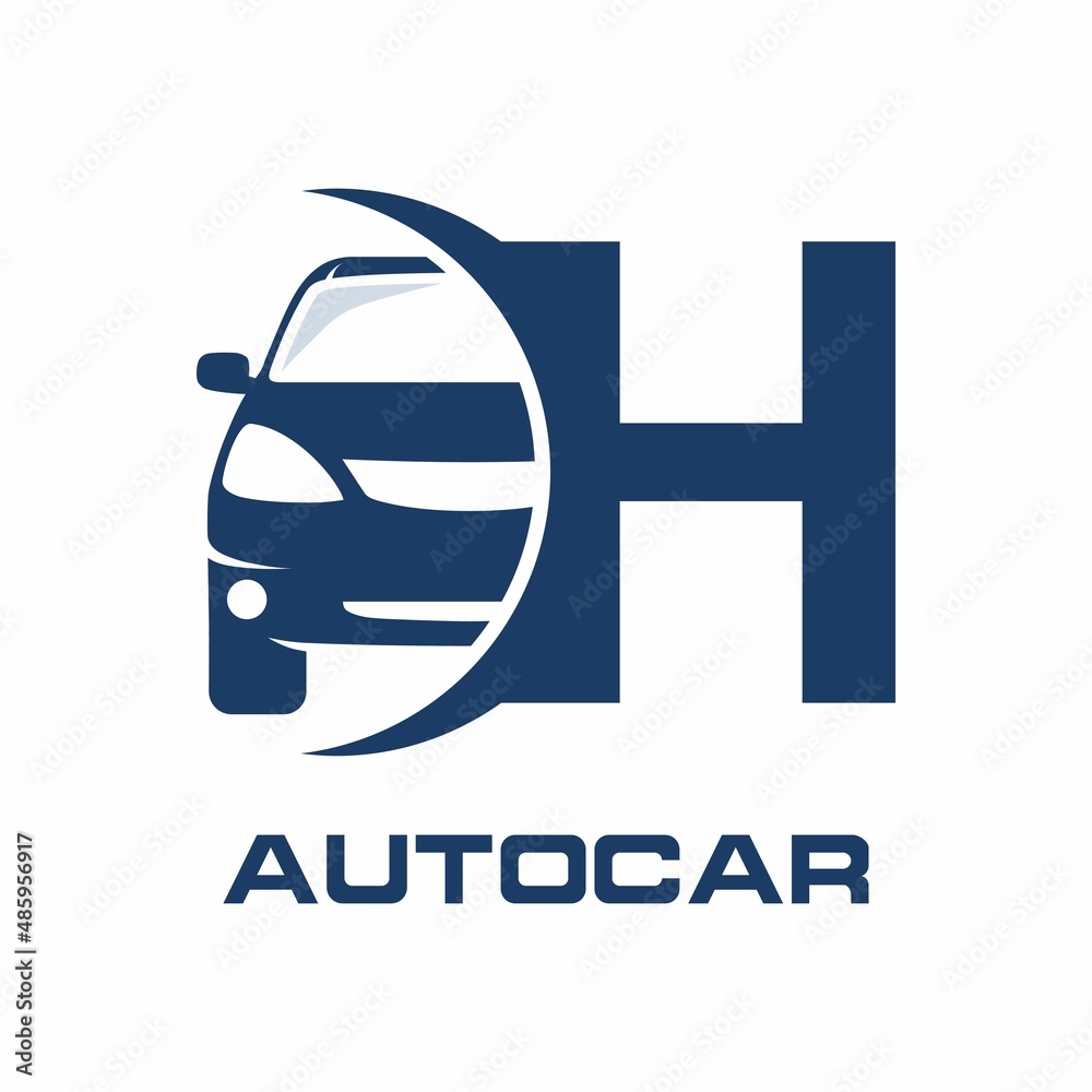 Letter H abstract with car vector logo template. Fonts for event, promo ...