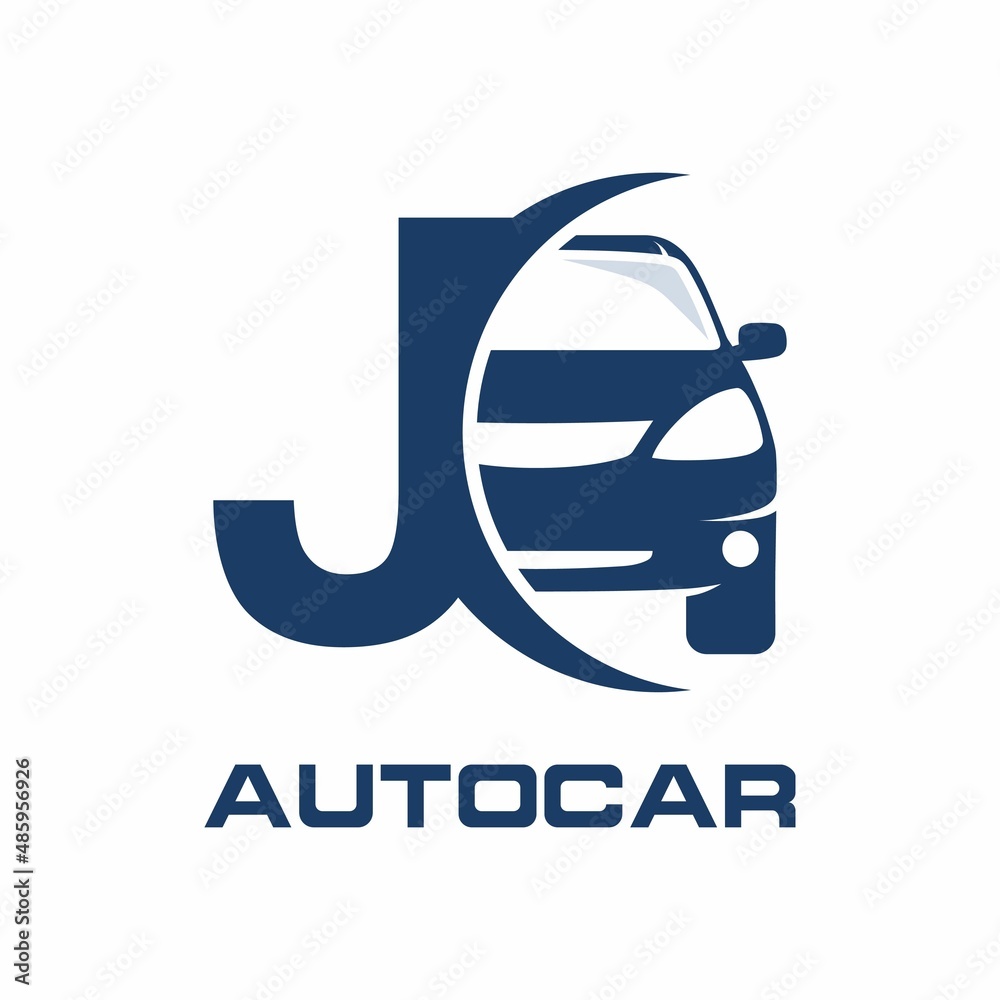 Letter J abstract with car vector logo template. Fonts for event, promo ...
