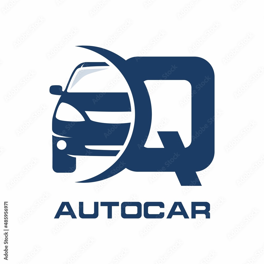 Letter Q abstract with car vector logo template. Fonts for event, promo ...
