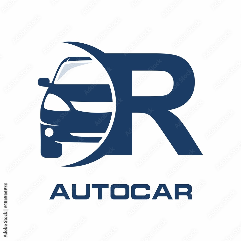 Letter R abstract with car vector logo template. Fonts for event, promo ...