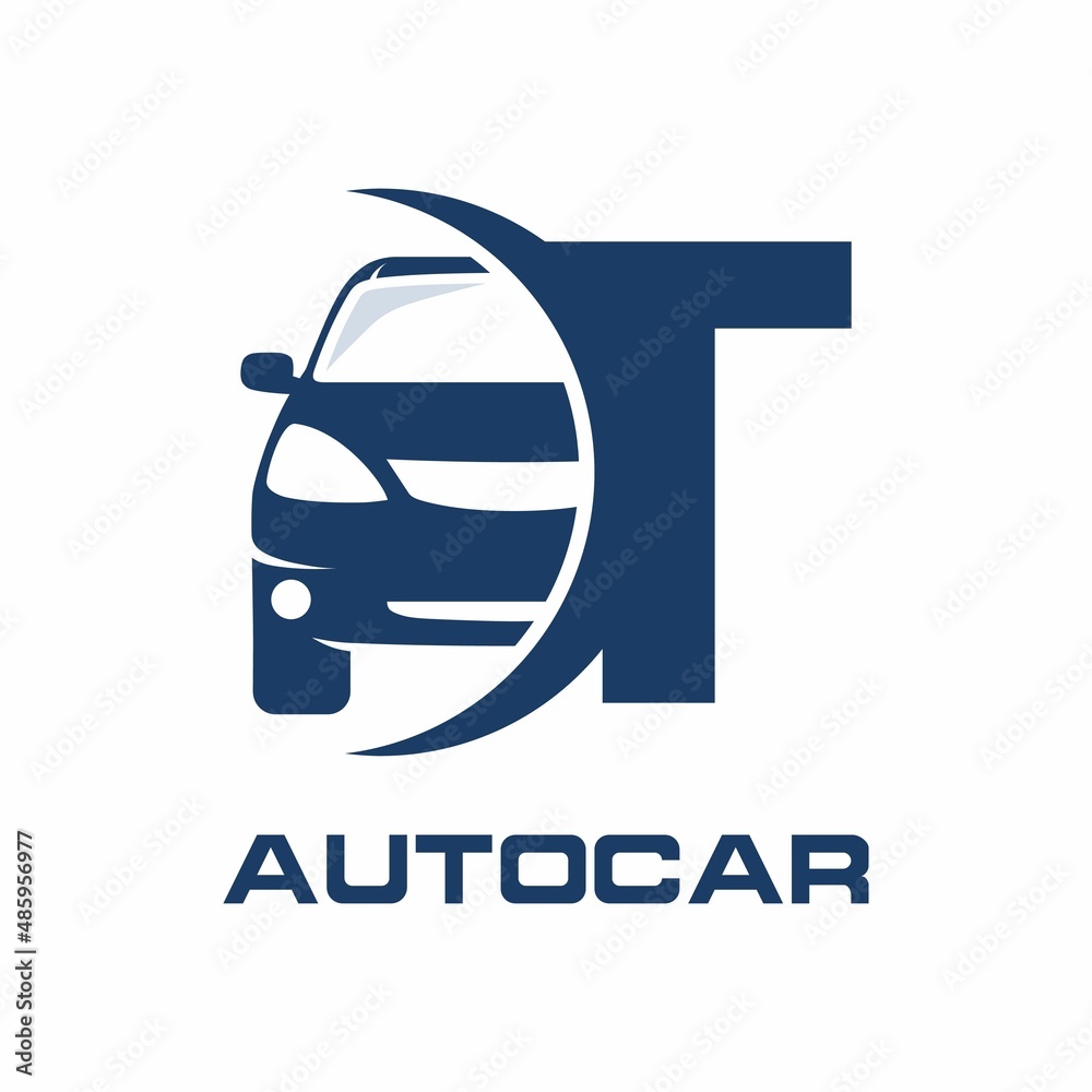 Letter T abstract with car vector logo template. Fonts for event, promo ...