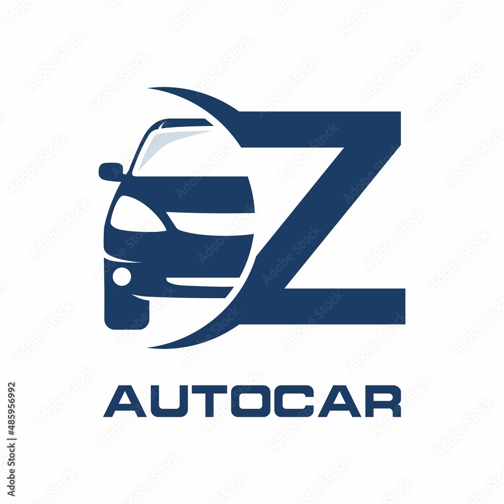 Letter Z abstract with car vector logo template. Fonts for event, promo ...