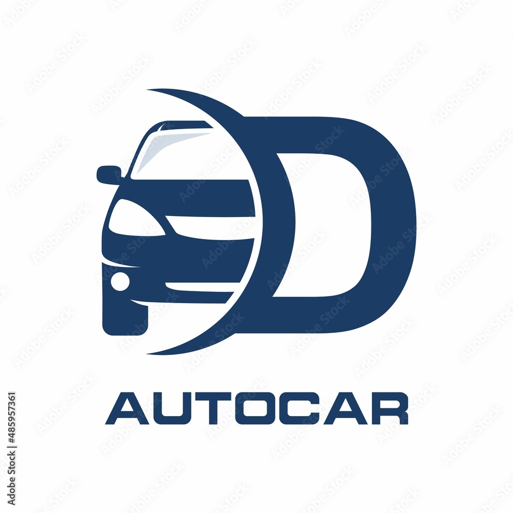 Letter D abstract with car vector logo template. Fonts for event, promo ...