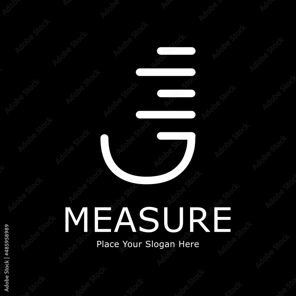 Letter J with ruler vector logo design. Suitable for education, banner ...