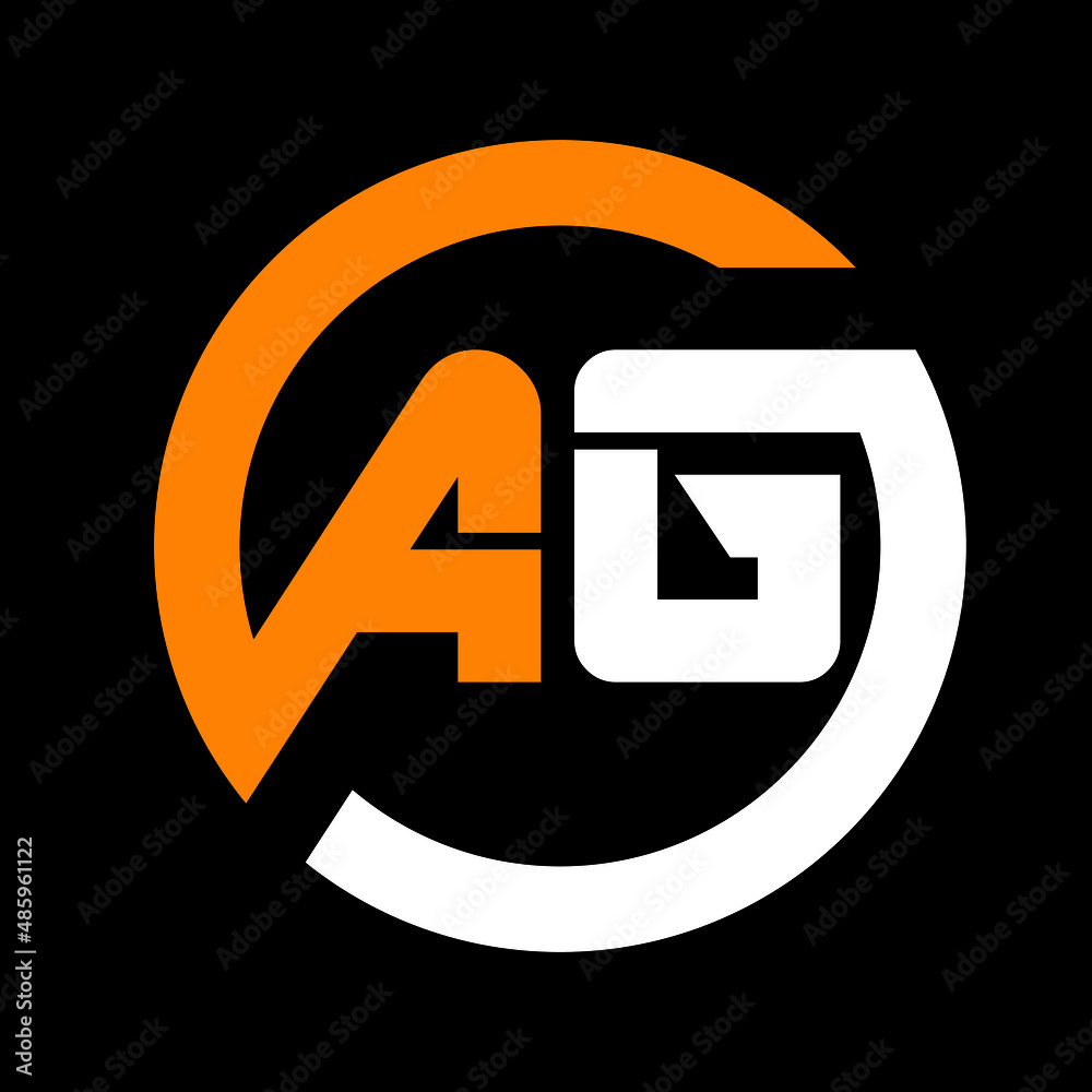 AG letter logo design on black background Initial Monogram Letter AG ...