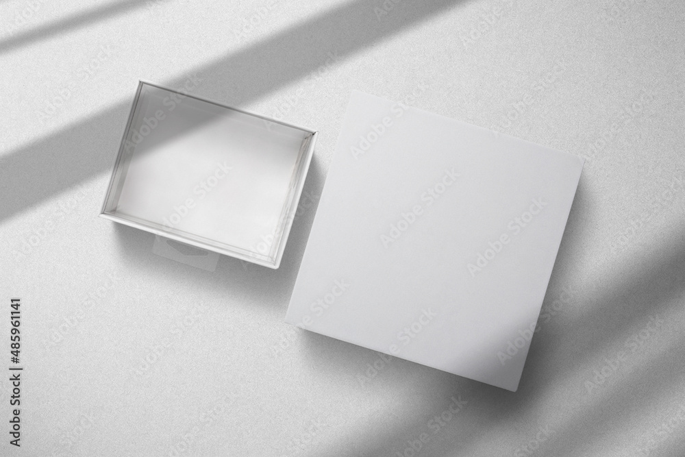 realistic boxes diagonal grid mockup isolated on white background Stock ...