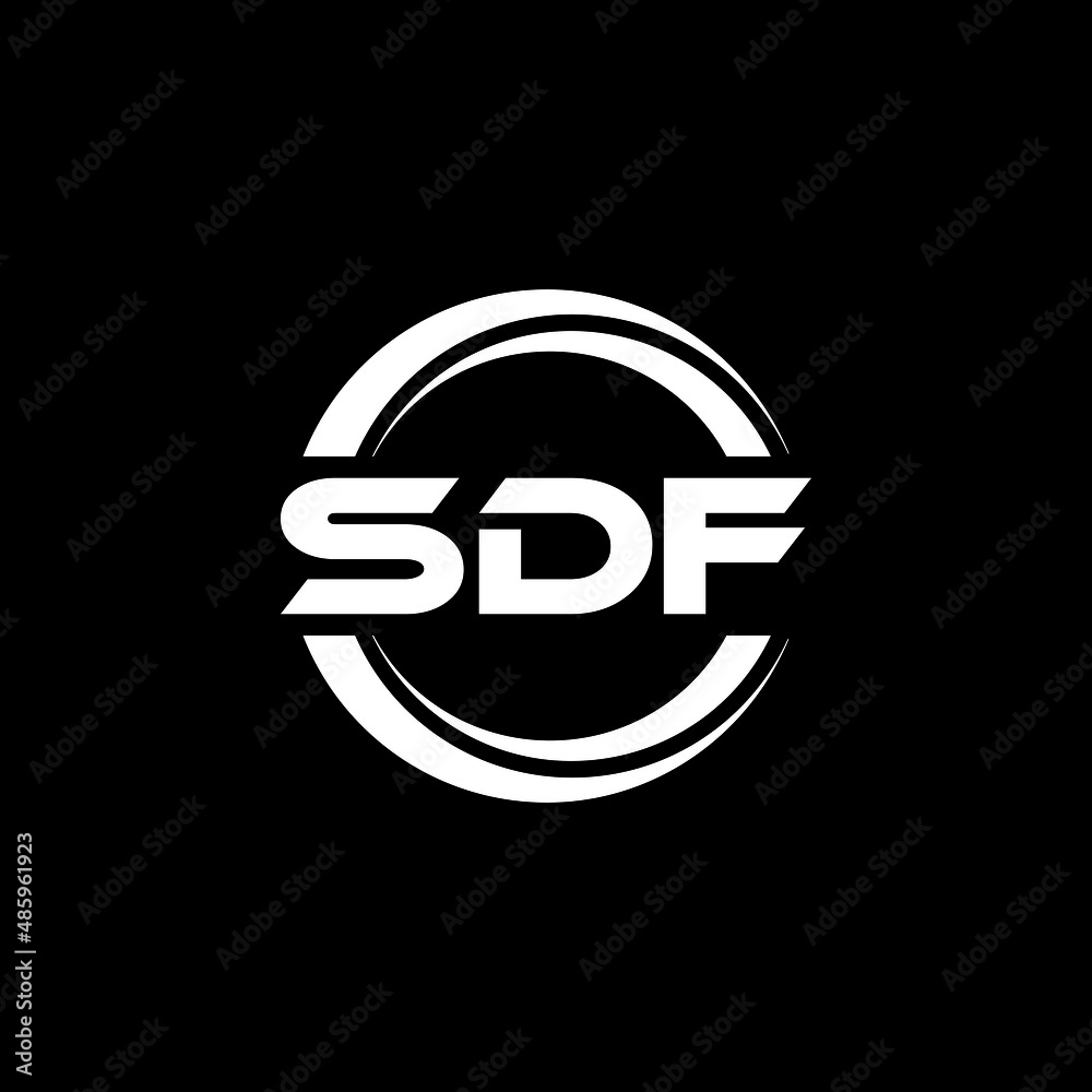 SDF letter logo design with black background in illustrator, vector ...