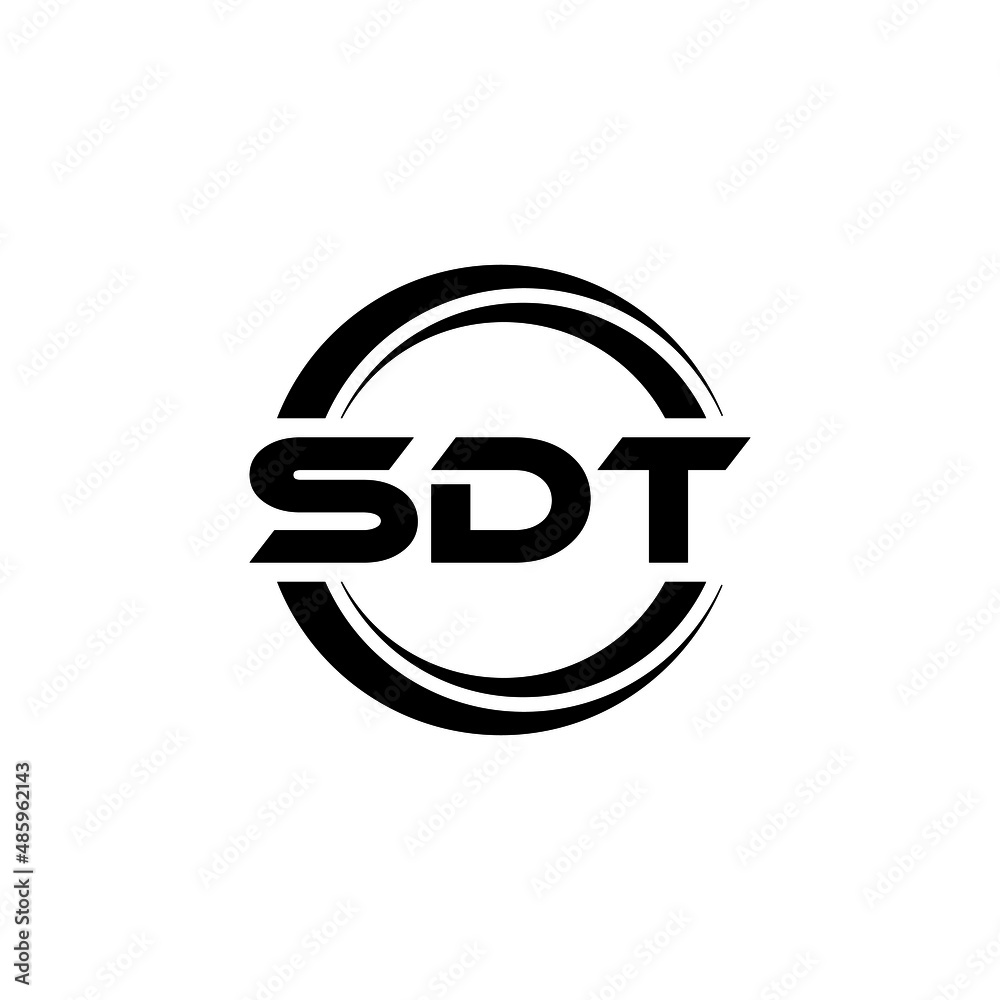 SDT letter logo design with white background in illustrator, vector ...